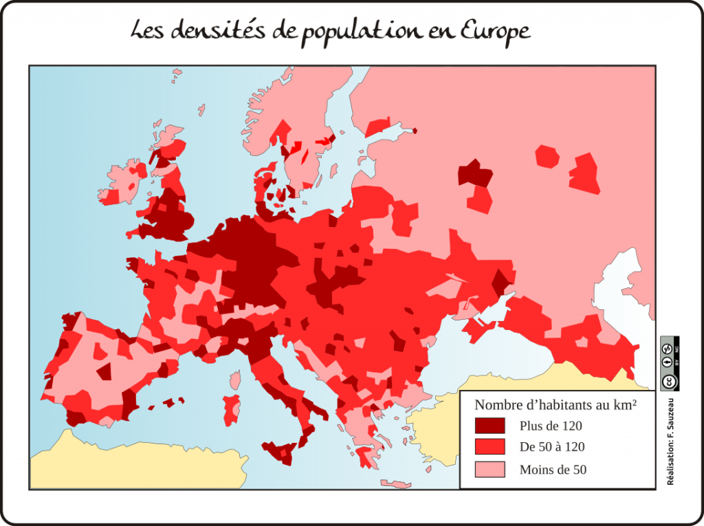 Les densités en Europe | L'atelier carto d'HG Sempai