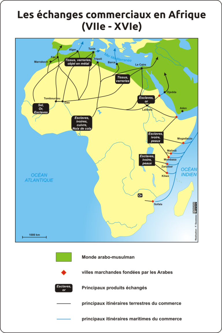 Les échanges commerciaux en Afrique (VIIe – XVIe siècles) | L'atelier carto d'HG Sempai