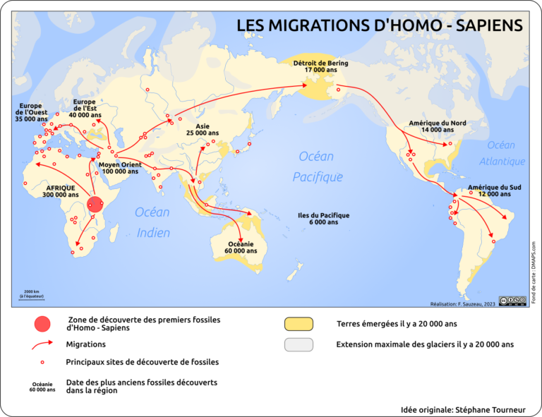 Les migrations d’Homo-Sapiens | L'atelier carto d'HG Sempai