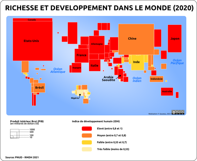 Richesse et développement dans le monde (2020) | L'atelier carto d'HG ...